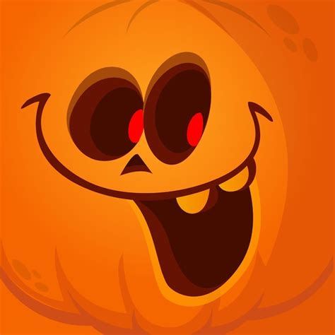 Cabeza De Calabaza De Halloween Divertida De Dibujos Animados Con