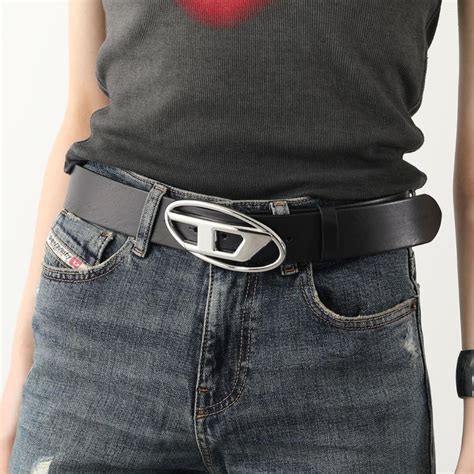 Diesel（ディーゼル） ベルト B 1dr W X08727 Pr666 レディース Dロゴ レザー H6528 Black X08727pr666 インポートセレクトmusee