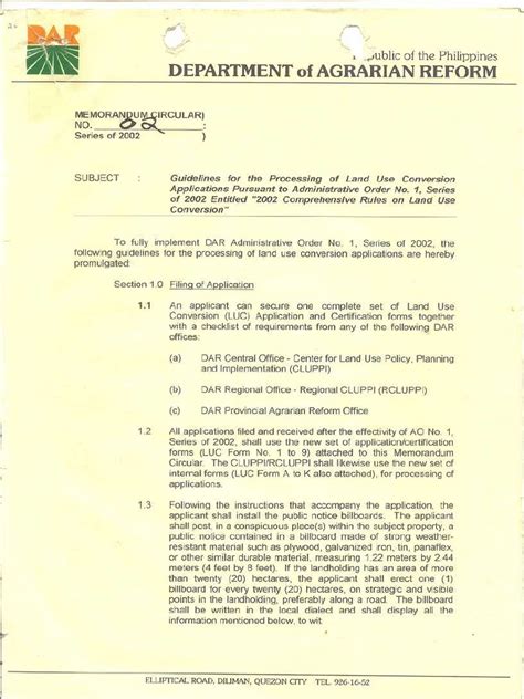 Notice Of Land Use Conversion Application Luc Form No 1 To Luc Form 3