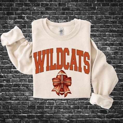 Wildcats Coquette Football Bow Png 300dpi Digital Design Dtf