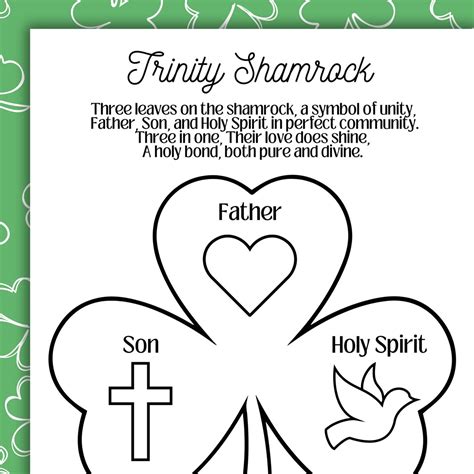 St Patricks Day Trinity Shamrock Coloring Page Digital Download Etsy