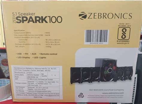Black Zebronics Speaker For Suitable For Home 4 Ohms At Rs 3600 In Sivaganga