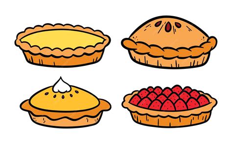 Premium Vector Hand Drawn Pie Doodle Vector Illustration