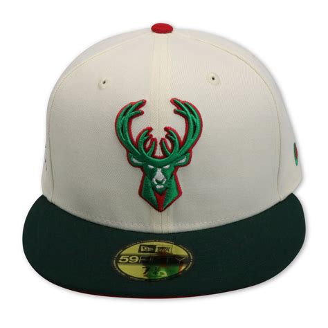 New Era Milwaukee Bucks 2x Nba Champs Whitedark Green 59fifty Fitted