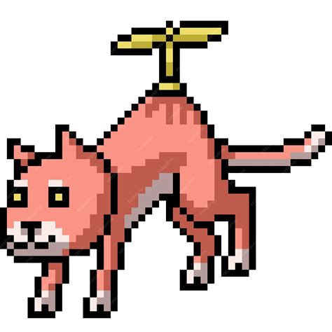Premium Vector Pixel Art Of Propeller Cat Fly