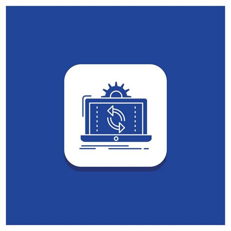 Blue Round Button For Data Processing Analysis Reporting Sync Glyph