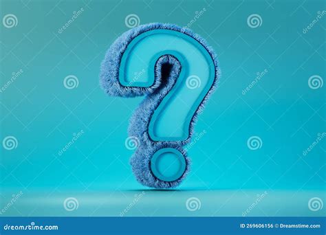 A Large Question Mark Covered With Blue Lint On A Blue Background 3d