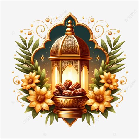 فانوس رمضان ذهبي مع زهرة زهور رمضان فانوس رمضان Png صورة للتحميل مجانا