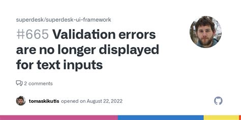 Validation Errors Are No Longer Displayed For Text Inputs Issue Superdesk Superdesk Ui
