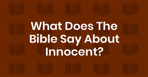 Bible Verses About Innocent Kjv