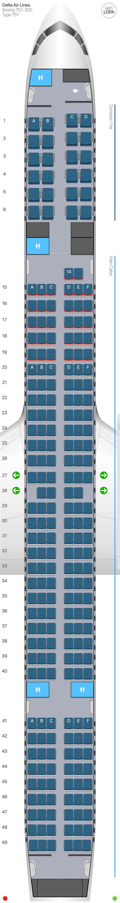 Dl Boeing 757 300 Type 75y Aerolopa Detailed Aircraft Seat Plans