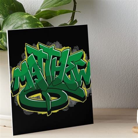 Matthew Name Graffiti Art Board Print For Sale By Namegraffiti