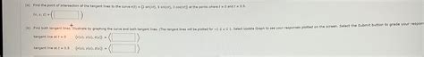 Solved A ﻿find The Point Of Intersection Of The Tangent