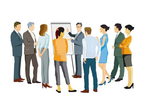 Consultar A Un Grupo De Personas En La Oficina Ilustración Ilustración