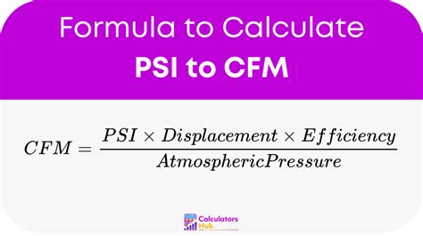 Psi To Cfm Calculator Online
