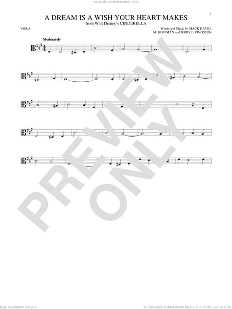 A Dream Is A Wish Your Heart Makes From Cinderella Sheet Music For
