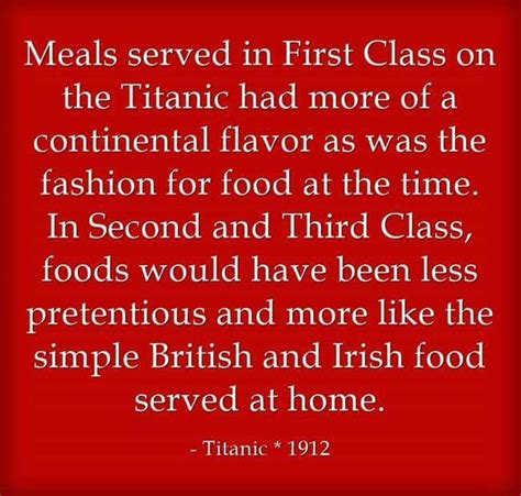 Meals On Titanic First Class Vs Second And Third Class
