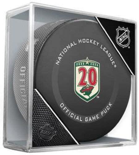 2021 Nhl Game Puck Minnesota Wild 20th Anniversary Official Lrm5l