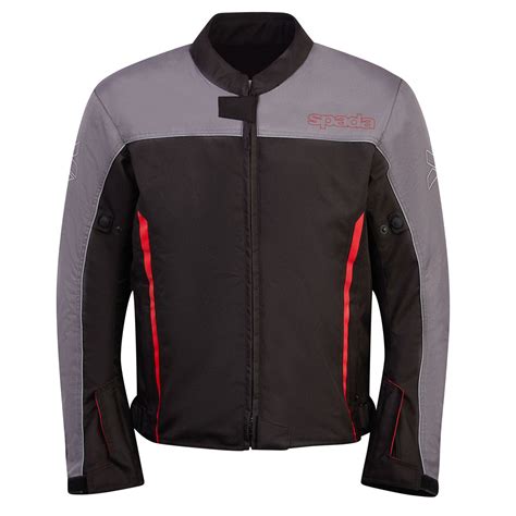 Spada Pace Black Grey And Red Breathable Zip Up Motorcycle Jacket