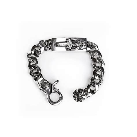 Chrome Hearts Dagger Id Fancy Link Clip Bracelet Chrome Hearts