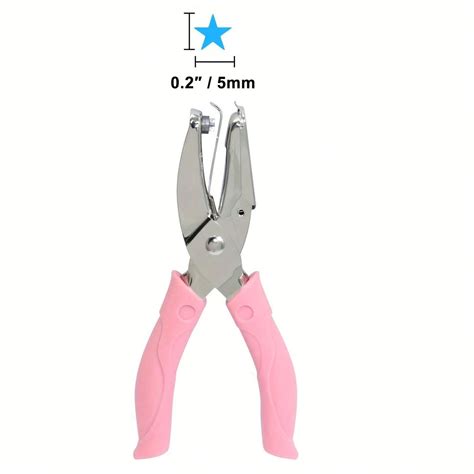 Handheld Effort Saving Puncher With 5 Types Of Single Hole Manual Ticket Puncher In Heart Star