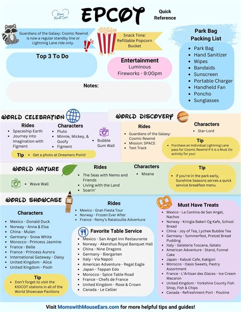 Disney World Park Itinerary Disney Trip Itinerary Colorful Disney