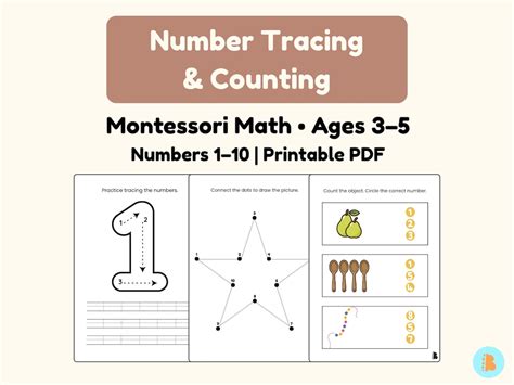 Montessori Number Tracing Bundle Preschool Math Printables Pdf Etsy