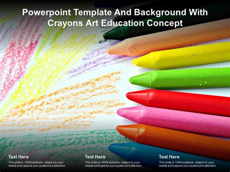 Powerpoint Template And Background With Crayons Art Education Concept