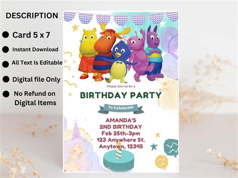 Backyardigans Invitation Backyardigans Invites Backyardigans Party Backyardigans Birthday