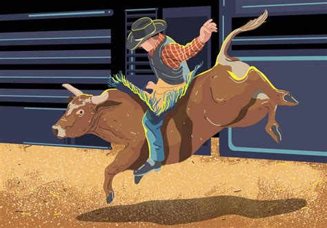 Bull Rider Vector Art Icons And Graphics For Free Download
