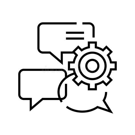 Engineering Chat Line Icon Concept Sign Outline Vector Illustration