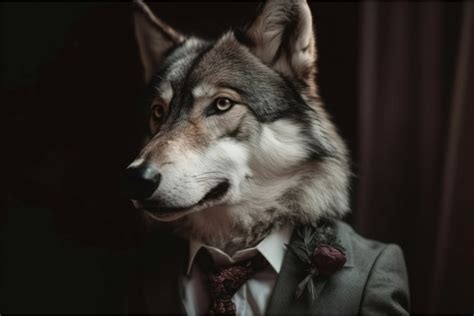 Wolf Dressed Elegantly Generate Ai