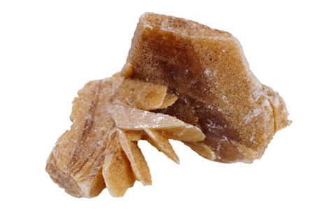 Rose Du Désert Roche Composée De Cristaux De Gypse Qui Ressemblent à La Forme Dune Rose Isolée