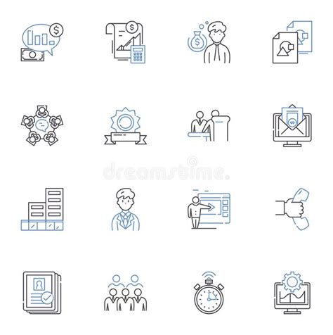 Product Marketing Line Icons Collection Promotion Advertising Branding Strategy Sales