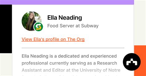Ella Neading Food Server At Subway The Org