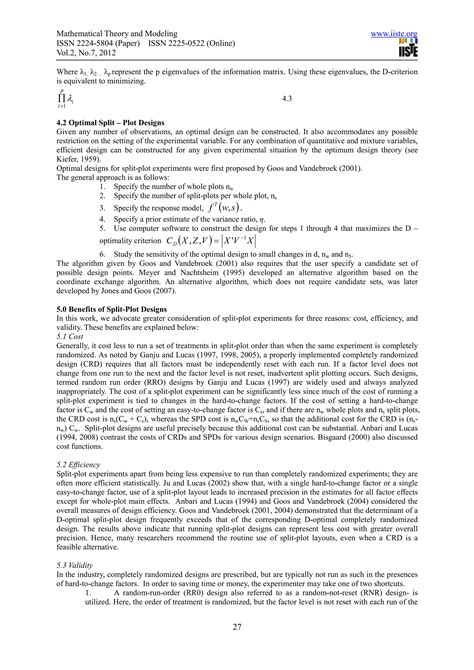 Comparison Of The Optimal Design Pdf