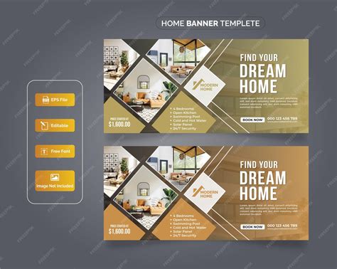 Modèle De Bannière De Maison De Qualité Supérieure Vecteur Premium