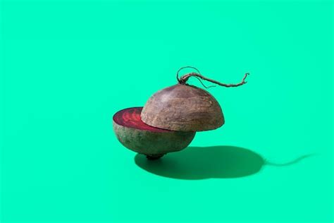 Premium Photo Red Beetroot Isolated On A Green Background Sliced Beetroot
