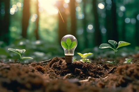 Premium Ai Image Bulb In The Grass Generative Ai