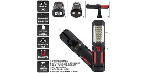 Led Flashlight With Magnetic Swivel Base And Hook