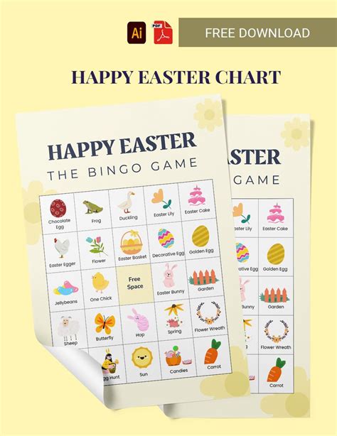 Happy Easter Chart In Illustrator Pdf Download