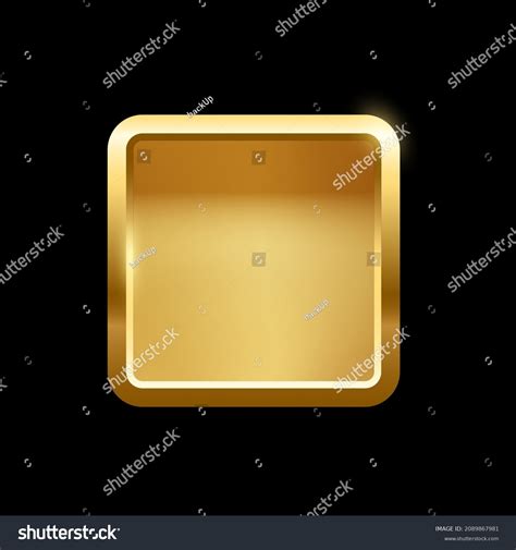 Gold Rounded Square Button Frame Vector Stock Vector Royalty Free