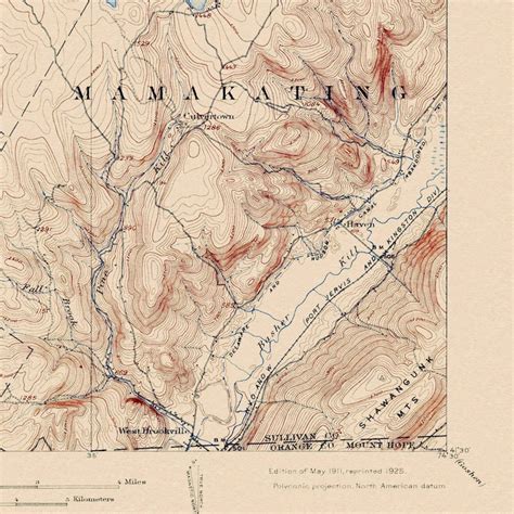 Monticello Ny Restored Vintage Map Etsy