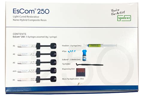 Escom 250 Kit набор Spident Наногибридный композит с цирконием ᐉ