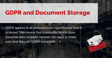 Gdpr And Document Storage Rads Document Storage
