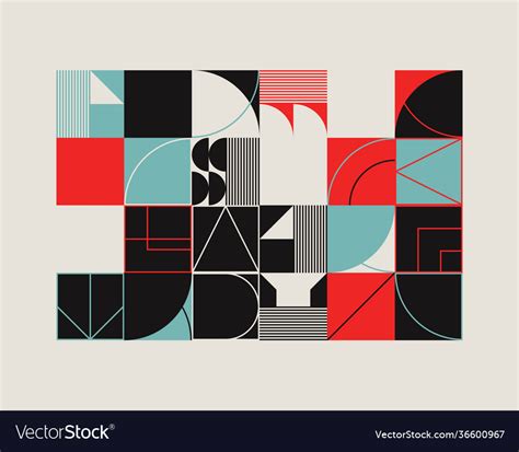 Unusual Abstract Geometric Artwork Composition Vector Image
