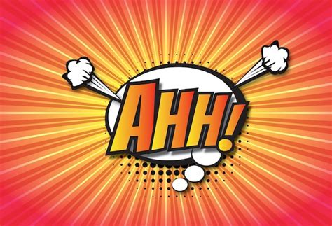 Premium Vector A White And Orange Comic Background With A Ahh Sound