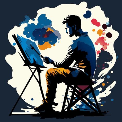 Premium Vector Silhouette Of A Man Sitting On Top Of A Holding