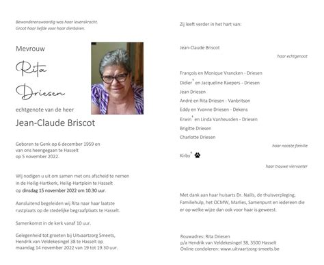 Rita Paula Driesen 05112022 In Gedachten