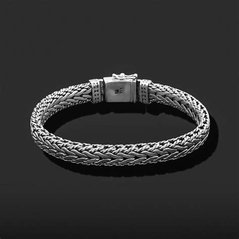 925 Sterling Silver Braided Mens Bali Bracelet Queen Of Hearts Jewelry